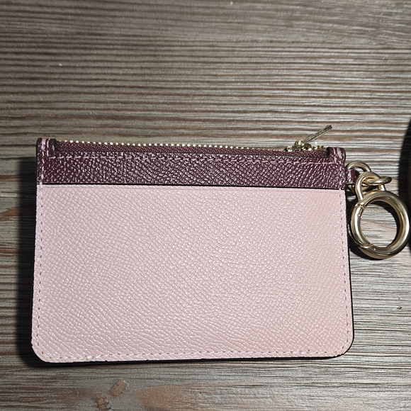 Coach | Accessories | Coach Attachment Pink Burgundy Wine Card Holder ...